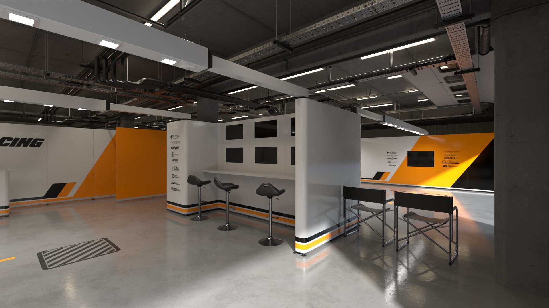 3D Base Racing Team Garage 5 Model - TurboSquid 2268058