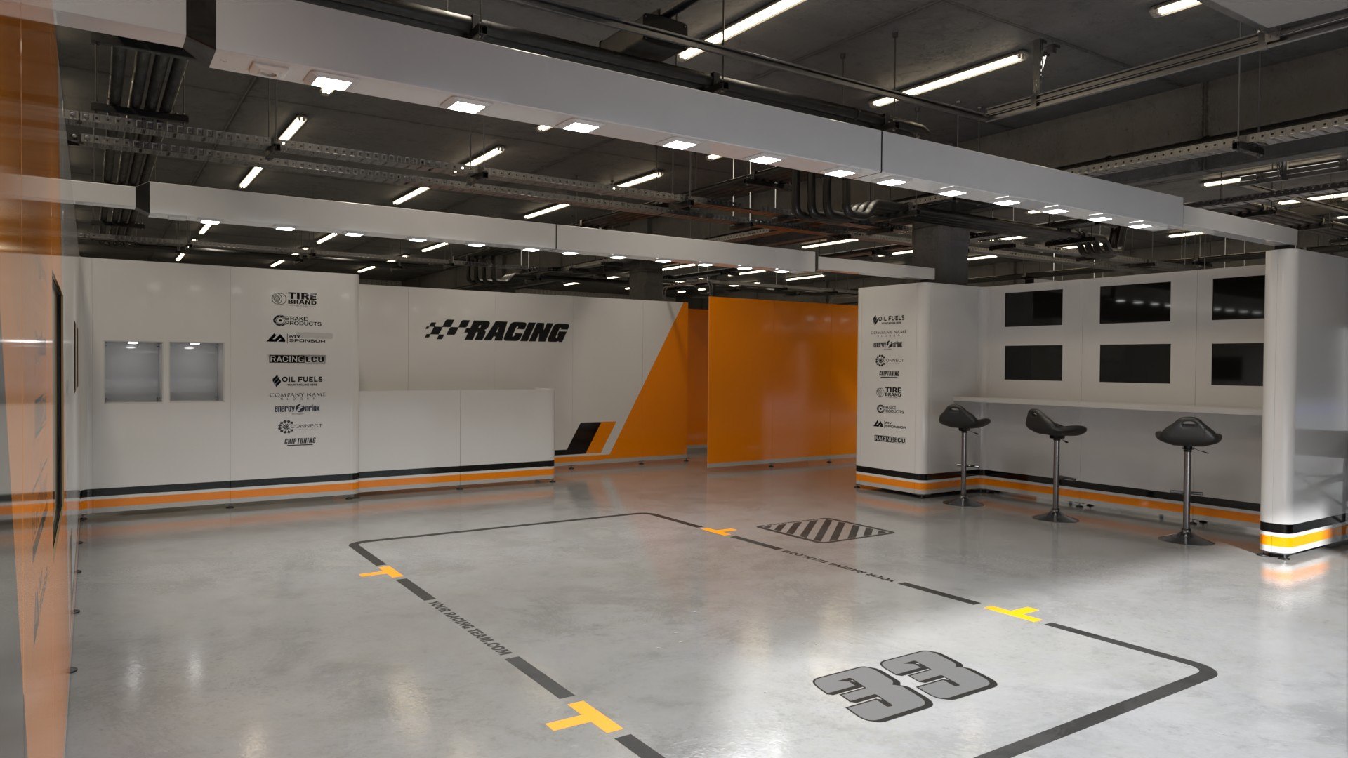 3D Base Racing Team Garage 5 Model - TurboSquid 2268058