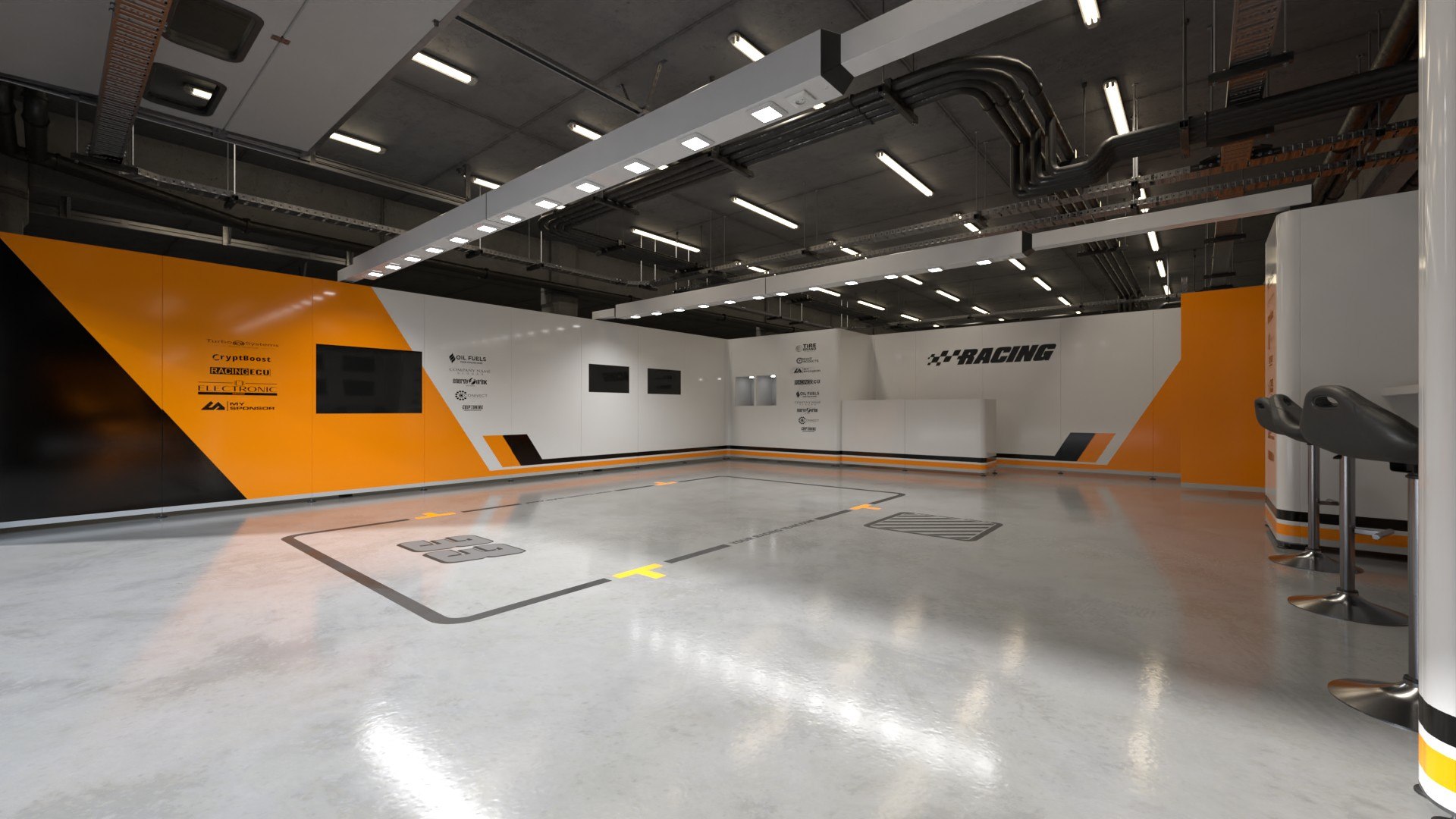 3D Base Racing Team Garage 5 Model - TurboSquid 2268058