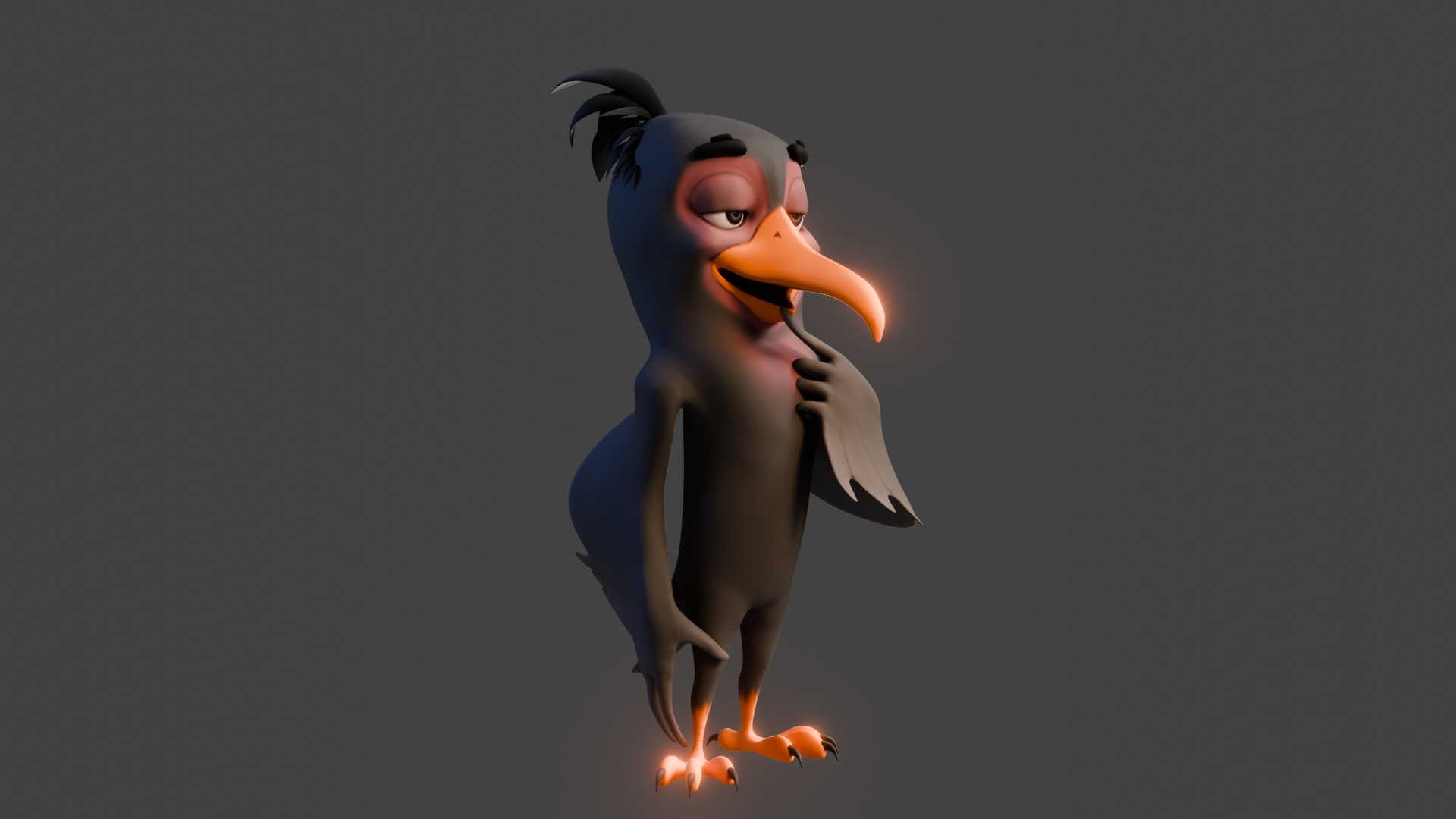 3D Model Cartoon Black Crow - Rigged Stylized Bird 7 Birds Series ...