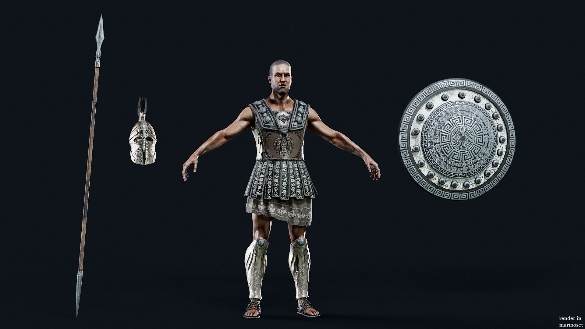 3D GreeK HoplitE D Model - TurboSquid 2361146
