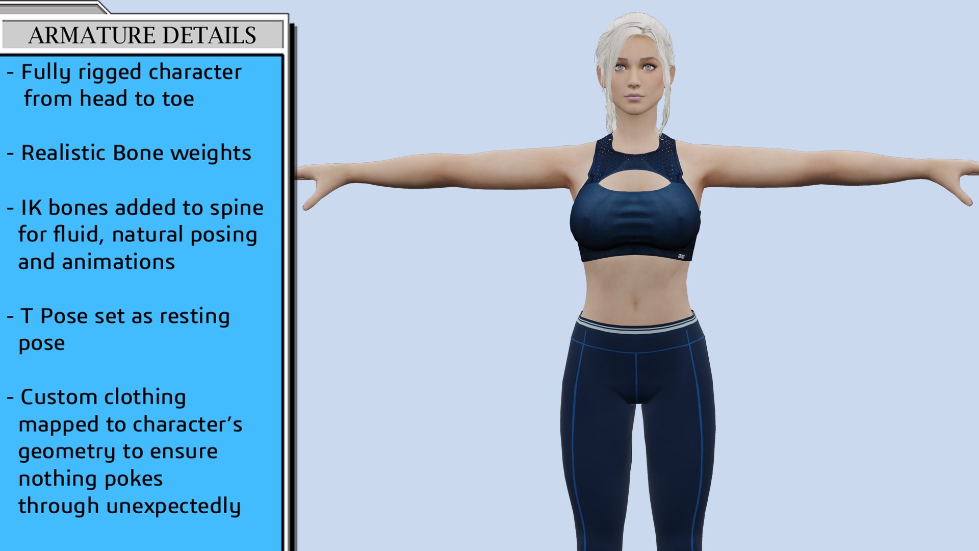 3D Model VR PBR FEMALE AVATAR CHARACTER BREANNA 3D MODEL CHEAP PRICE ...