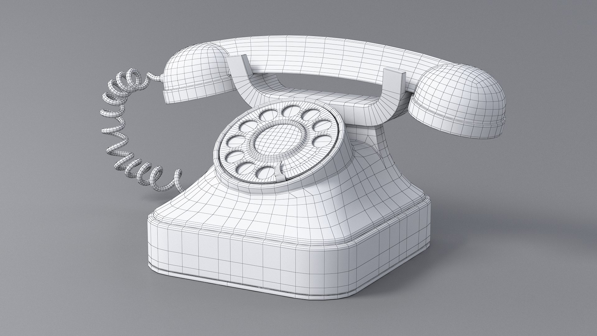 Retro Rotary Telephone 3d Model