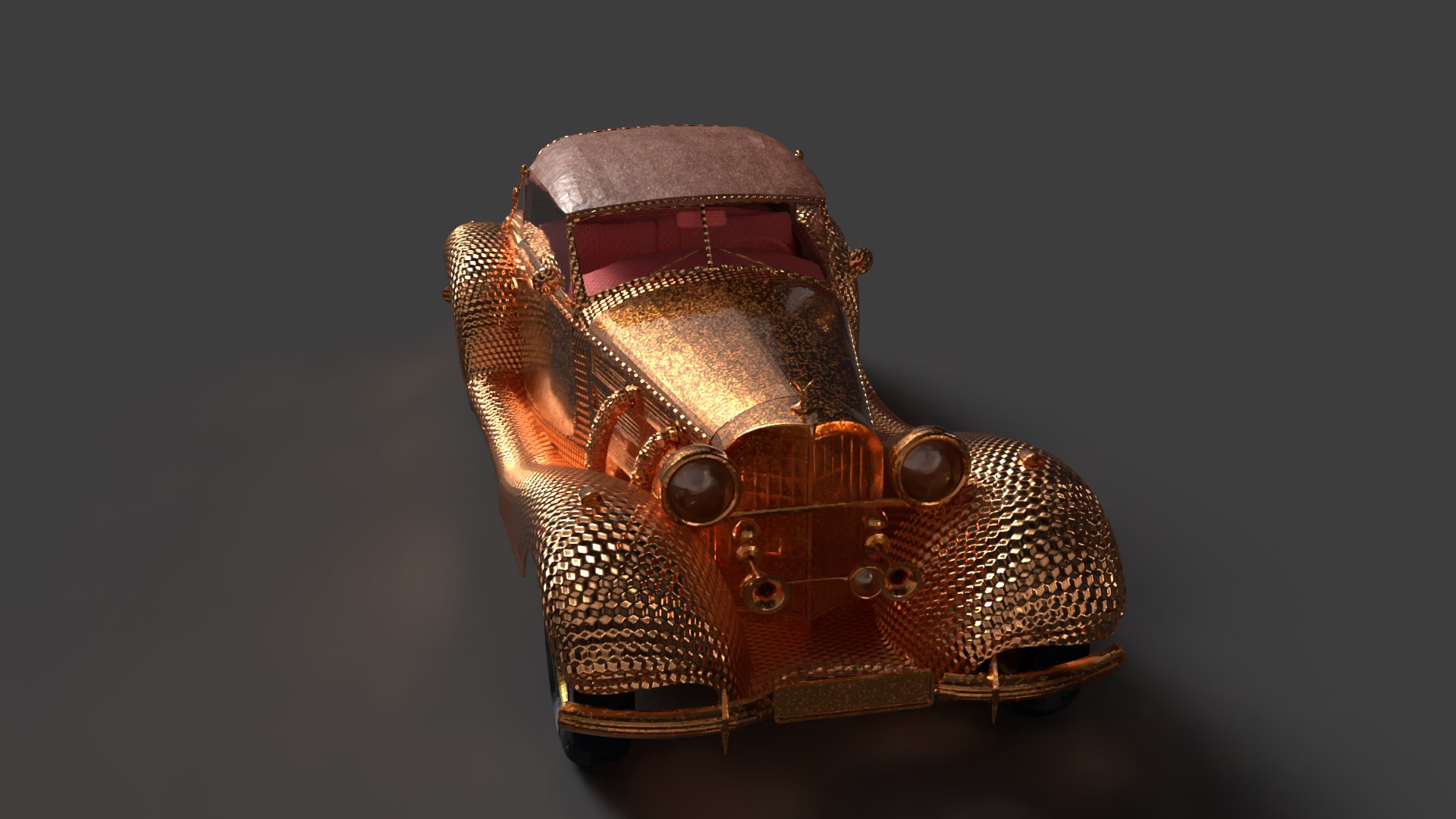 Golden Vintage Car 3D Model - TurboSquid 2348002