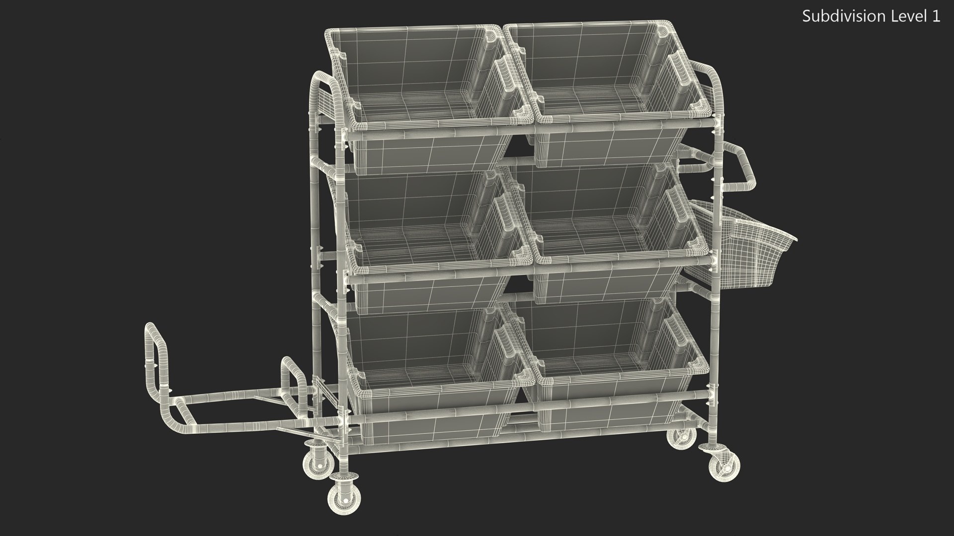 3D Tote Picking Cart with Angled Shelves Rubbermaid model - TurboSquid ...