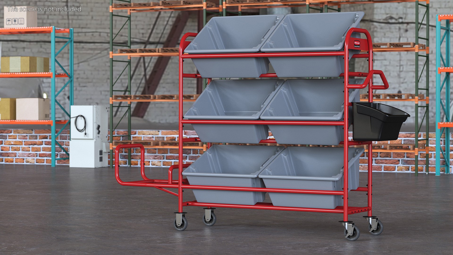 3D Tote Picking Cart with Angled Shelves Rubbermaid model - TurboSquid ...