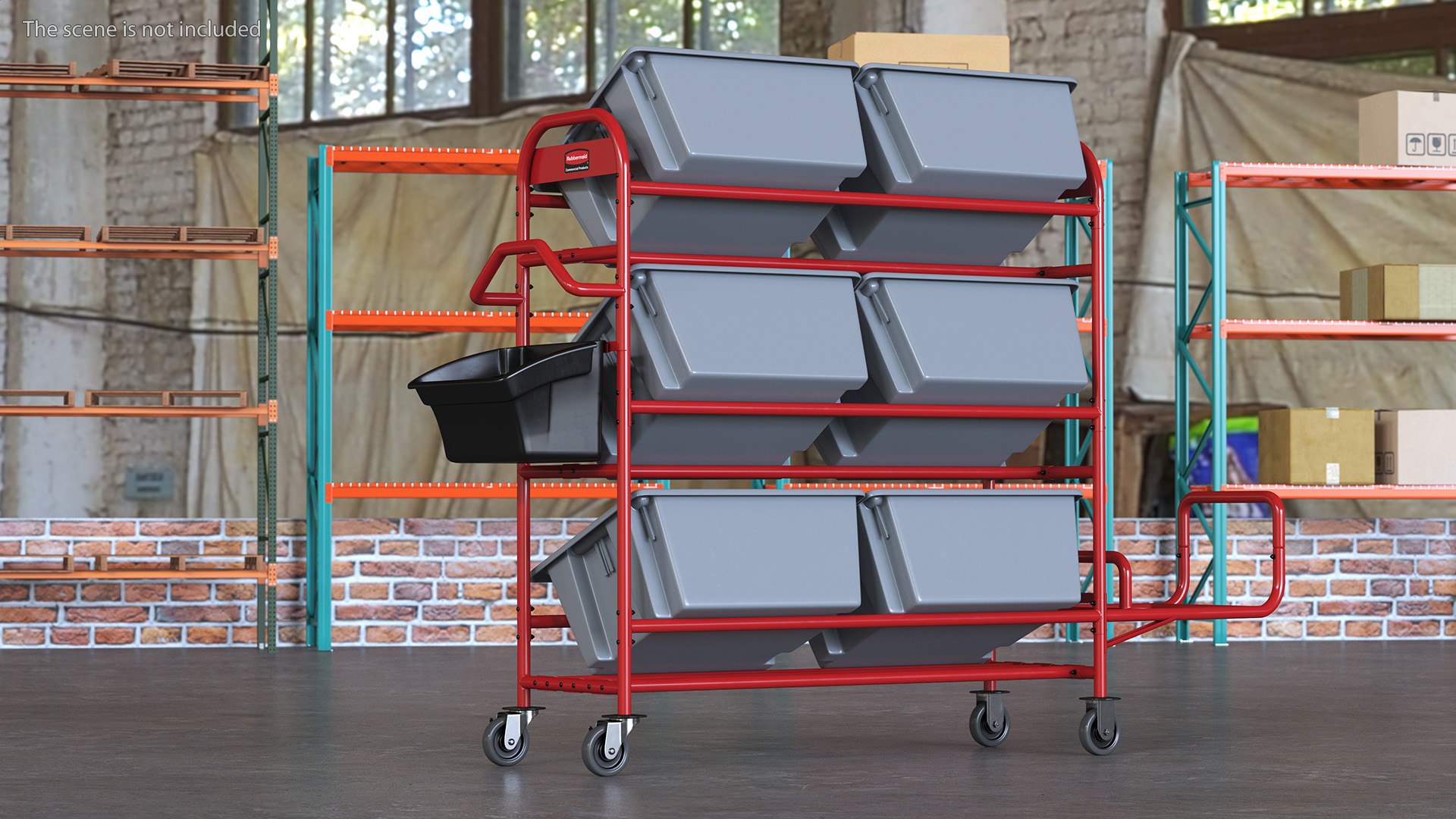 3D Tote Picking Cart with Angled Shelves Rubbermaid model - TurboSquid ...