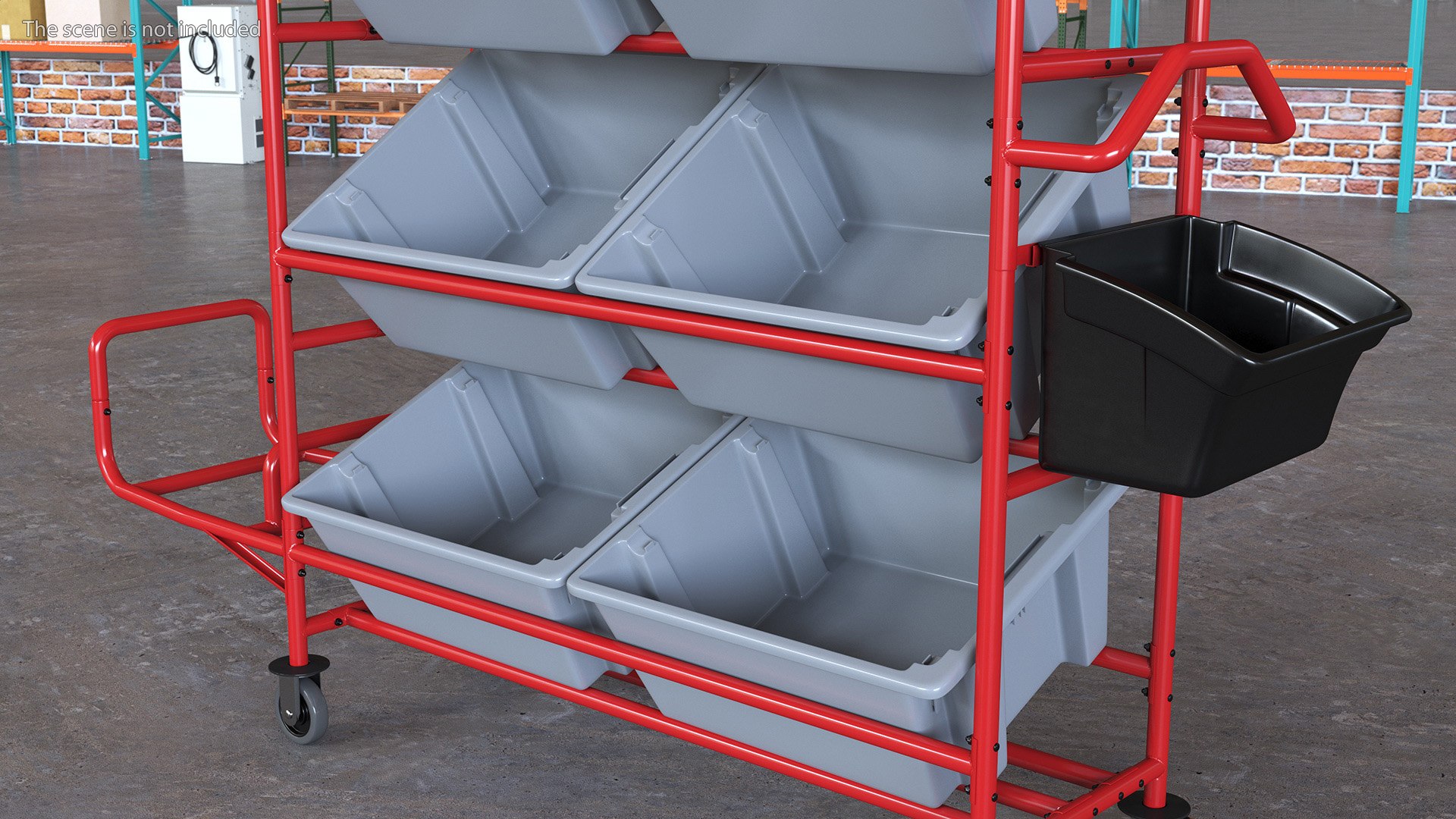 3D Tote Picking Cart with Angled Shelves Rubbermaid model - TurboSquid ...