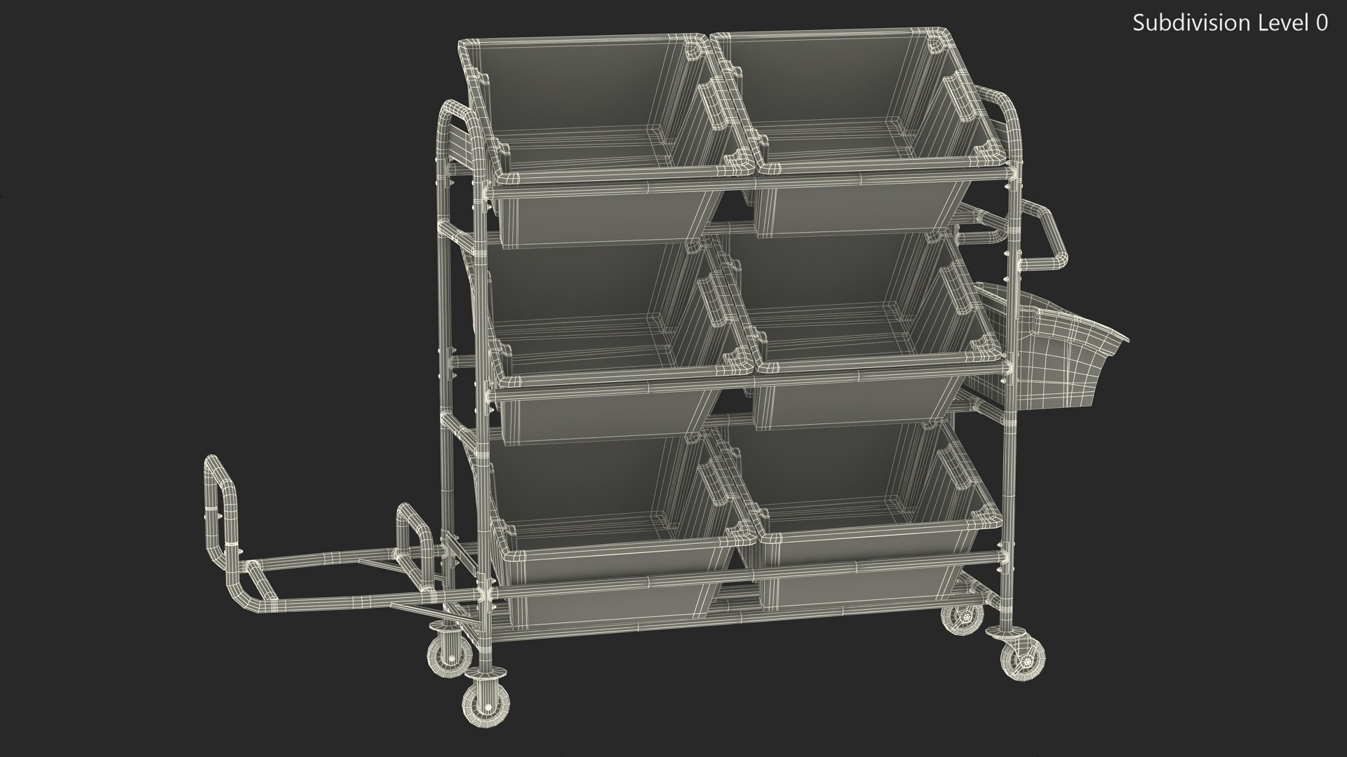 3D Tote Picking Cart with Angled Shelves Rubbermaid model - TurboSquid ...