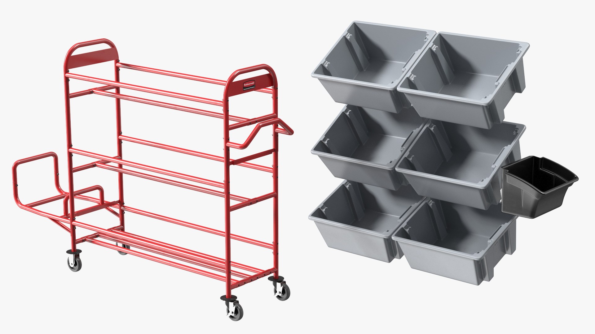3D Tote Picking Cart with Angled Shelves Rubbermaid model - TurboSquid ...