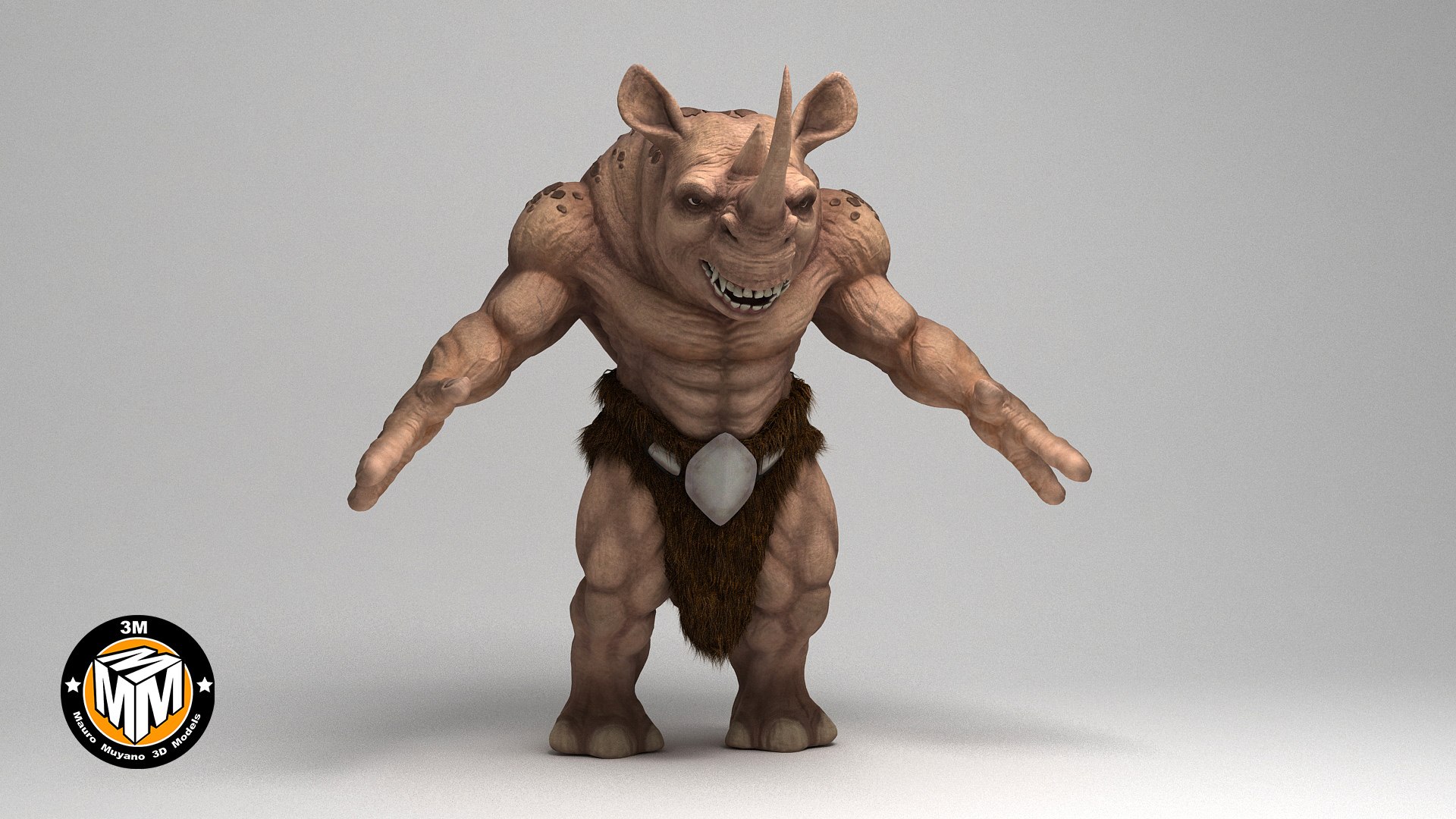 3D Monster Minotaur Rhinoceros - TurboSquid 1271887