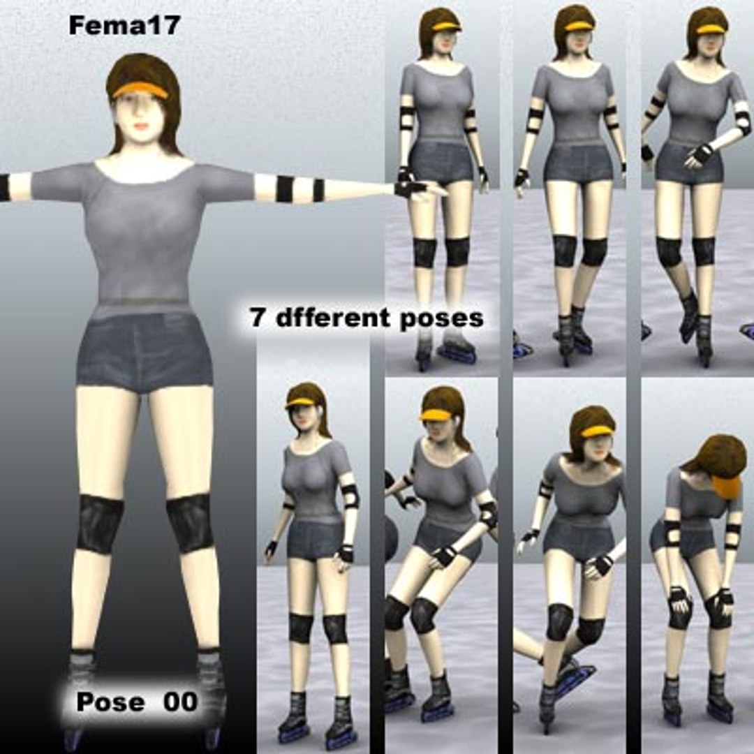 3d Human Female Girl Model