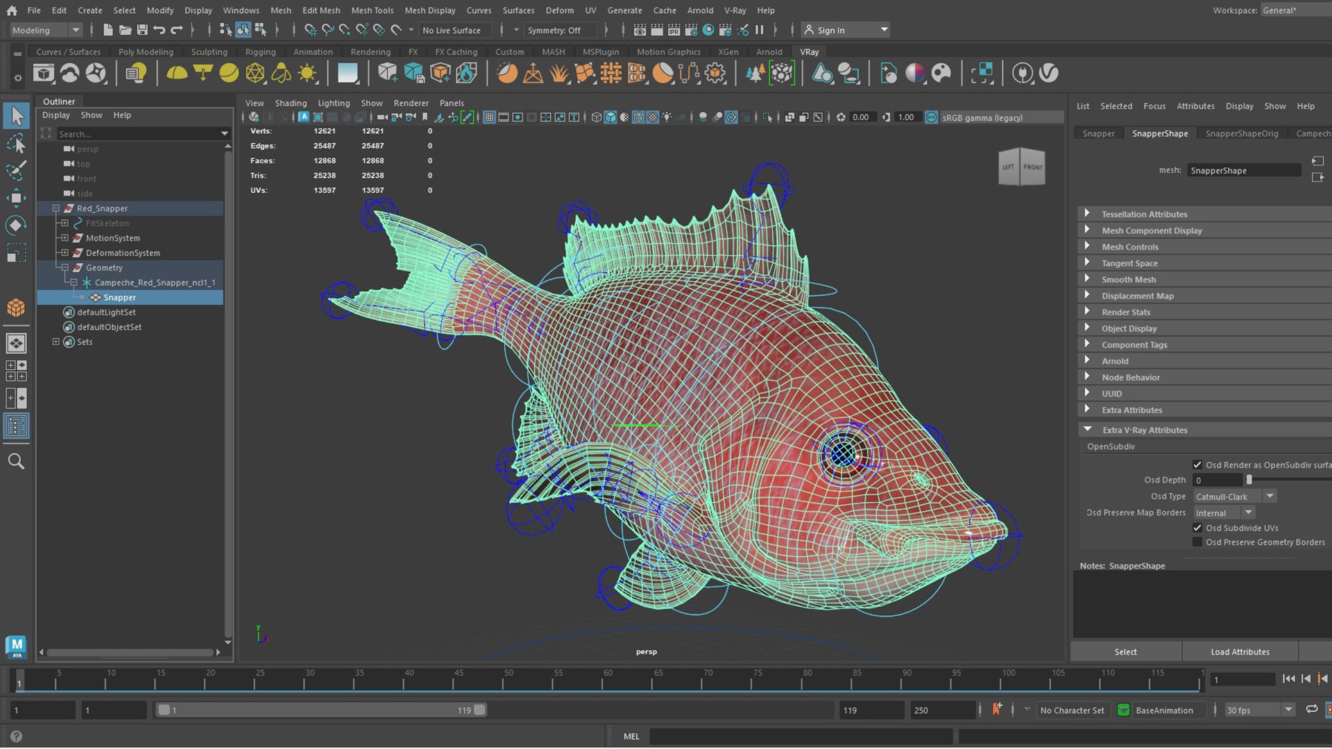 3D Model Campeche Red Snapper Rigged For Maya Animated Set - TurboSquid ...