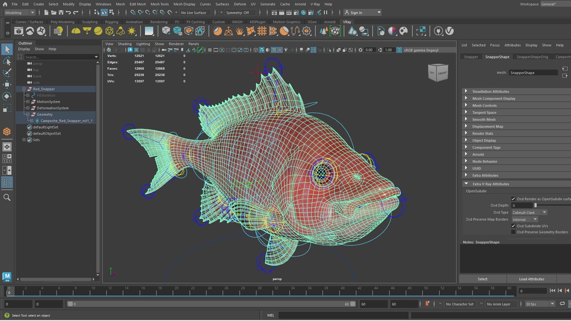 3D Model Campeche Red Snapper Rigged For Maya Animated Set - TurboSquid ...