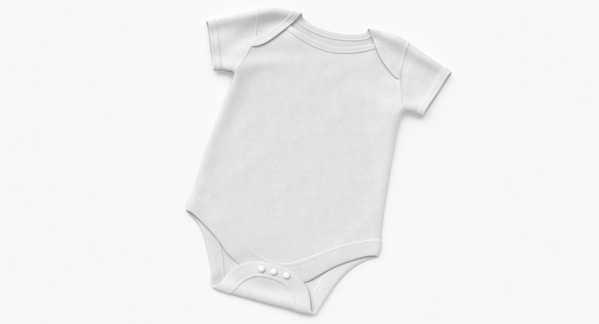 Baby Onesie Short Sleeve Flat Blank White And Branded Heather 3D Model ...