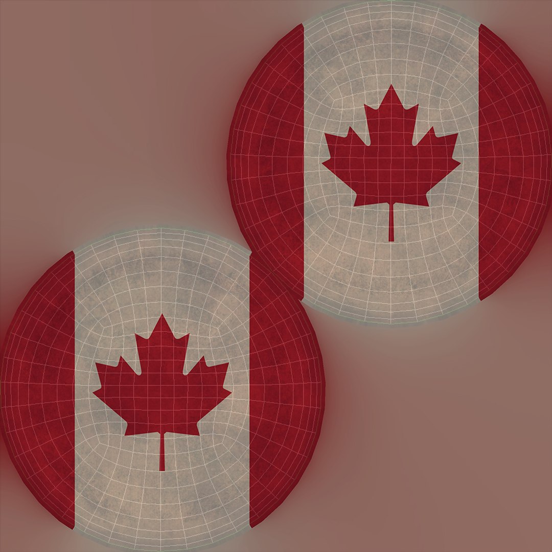 Canada Flag Icon 3D Model - TurboSquid 2063078