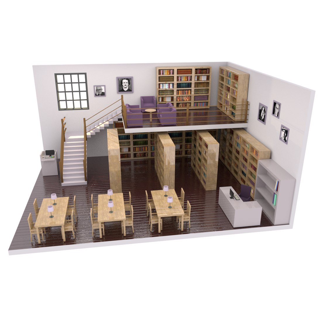 3d Library Isometric