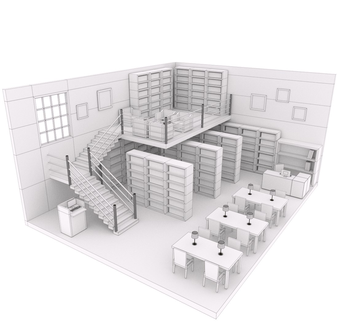 3d Library Isometric