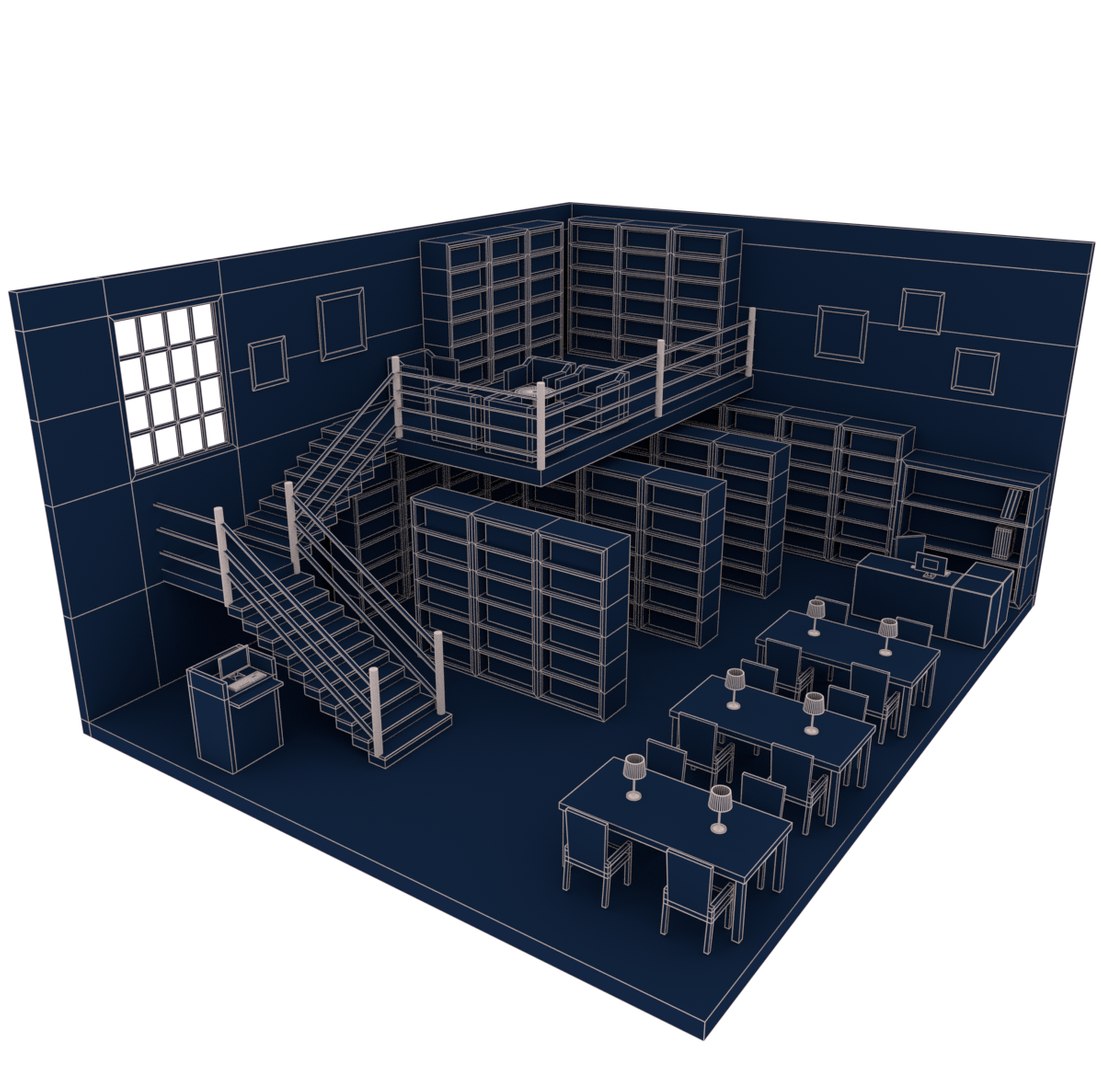 3d Library Isometric