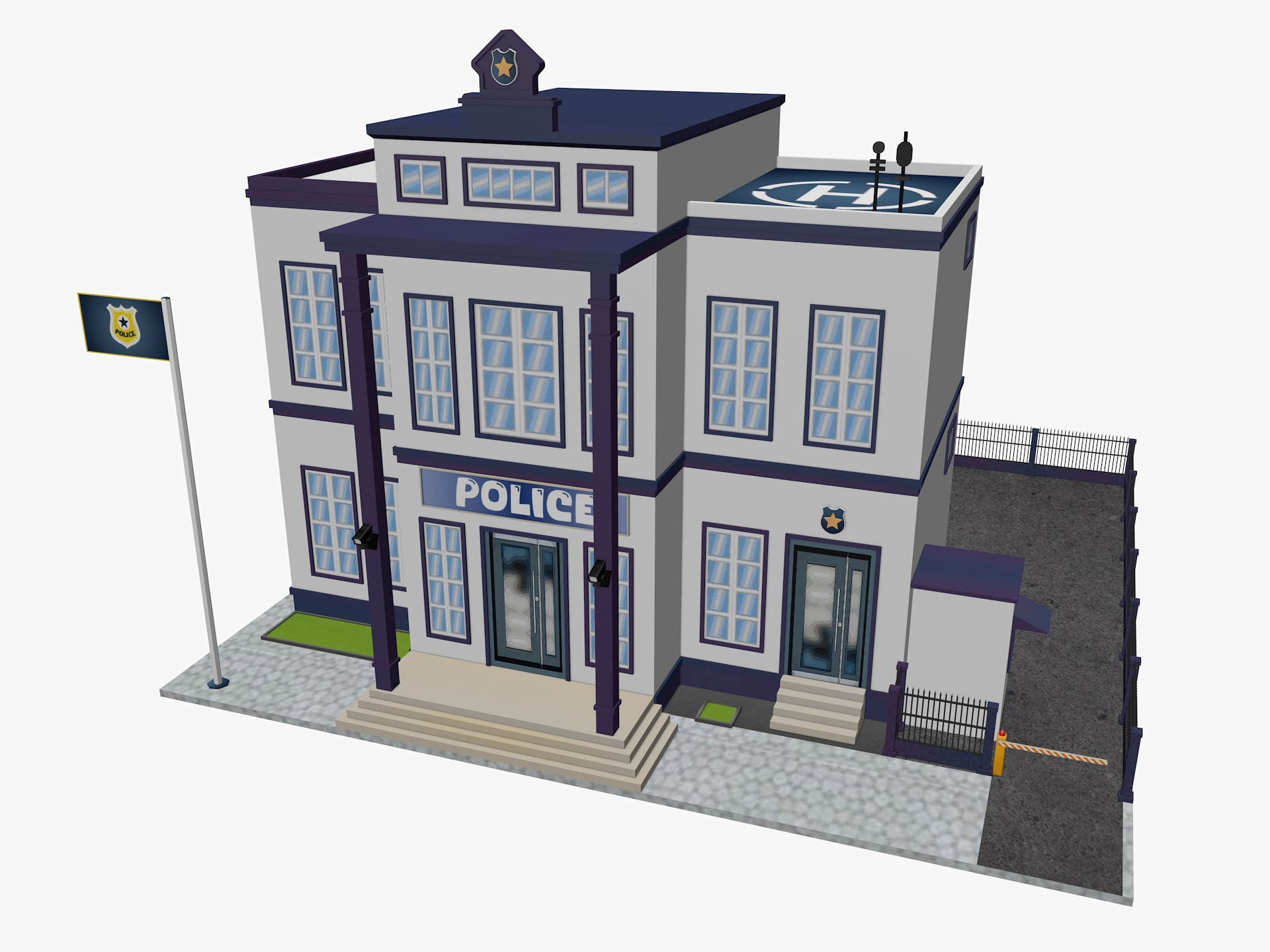 modelo 3d Comisaría de policía de dibujos animados - TurboSquid 2220621
