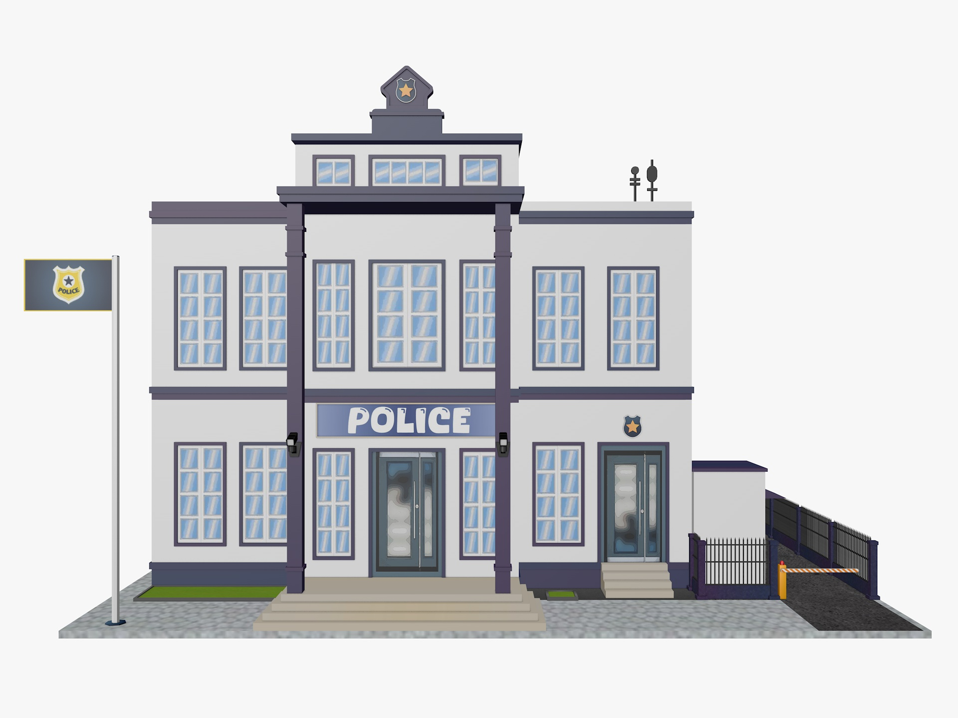 modelo 3d Comisaría de policía de dibujos animados - TurboSquid 2220621