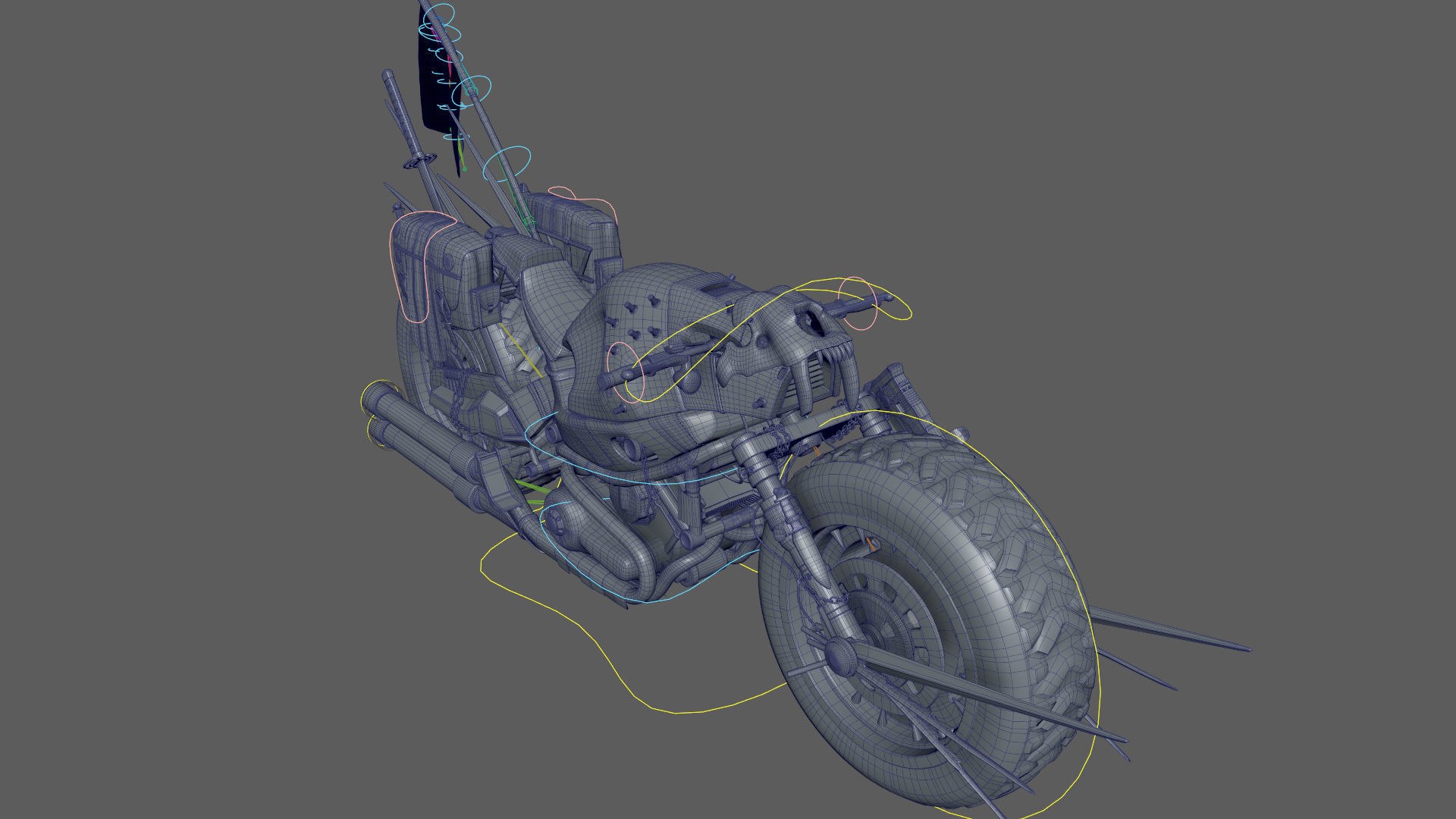 3D Motorcycle Post-Apocalyptic Motorbike 3D Model With Rigs 3D Model ...