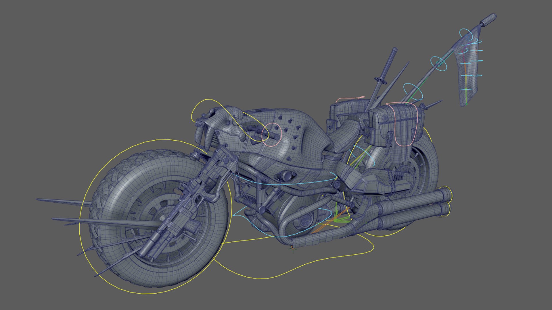 3D Motorcycle Post-Apocalyptic Motorbike 3D Model With Rigs 3D Model ...