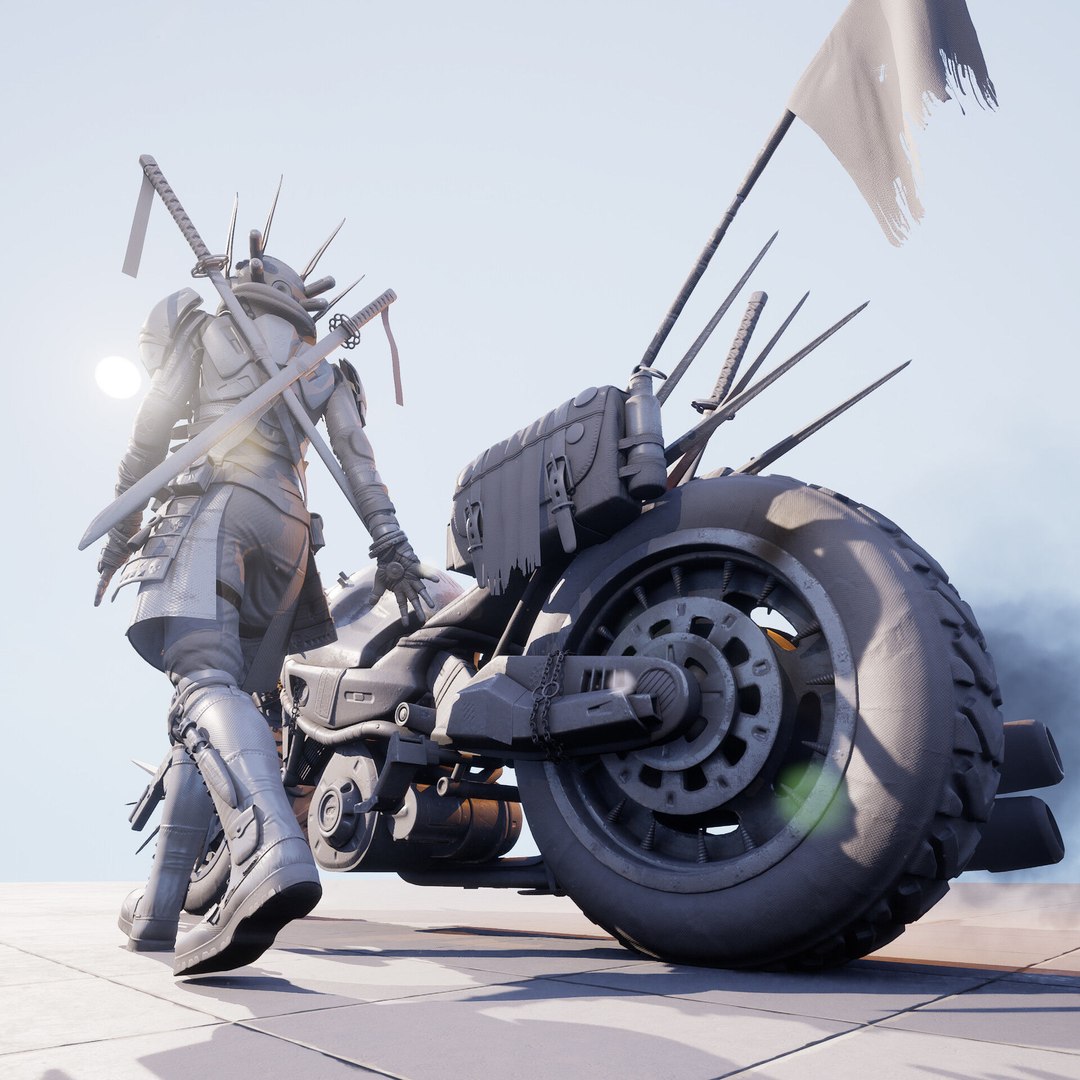 3D Motorcycle Post-Apocalyptic Motorbike 3D Model With Rigs 3D Model ...