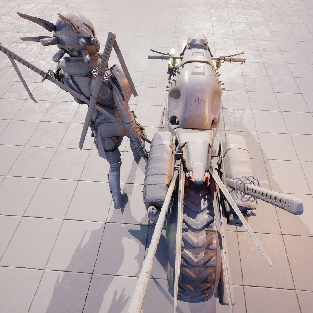 3D Motorcycle Post-Apocalyptic Motorbike 3D Model With Rigs 3D Model ...