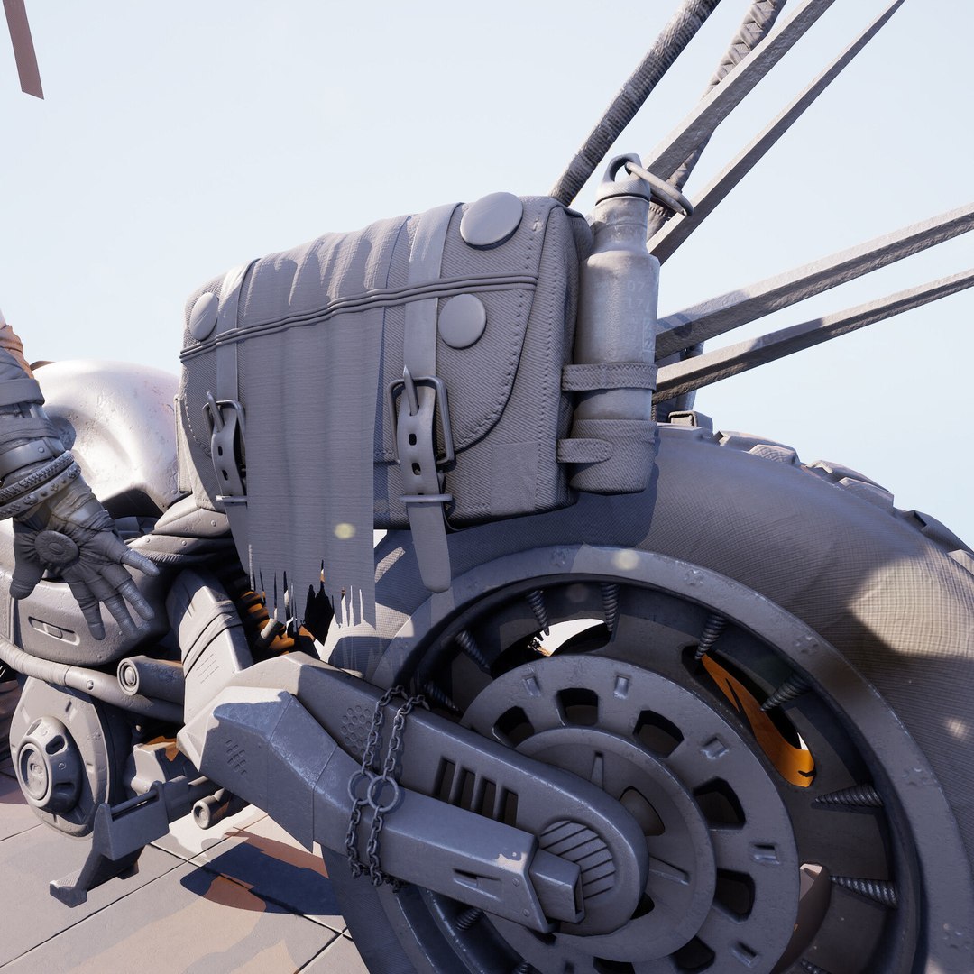 3D Motorcycle Post-Apocalyptic Motorbike 3D Model With Rigs 3D Model ...