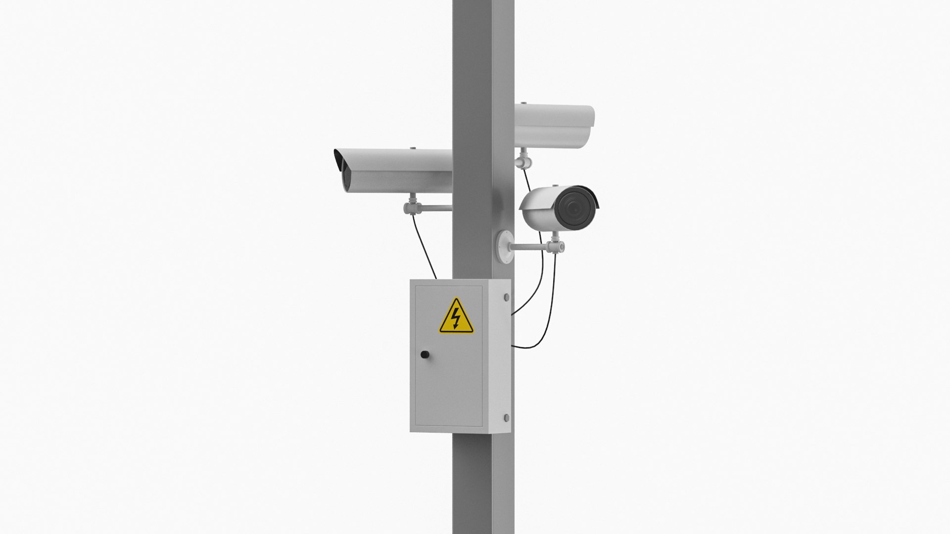 3D Security Cameras Pole Model - TurboSquid 2041467