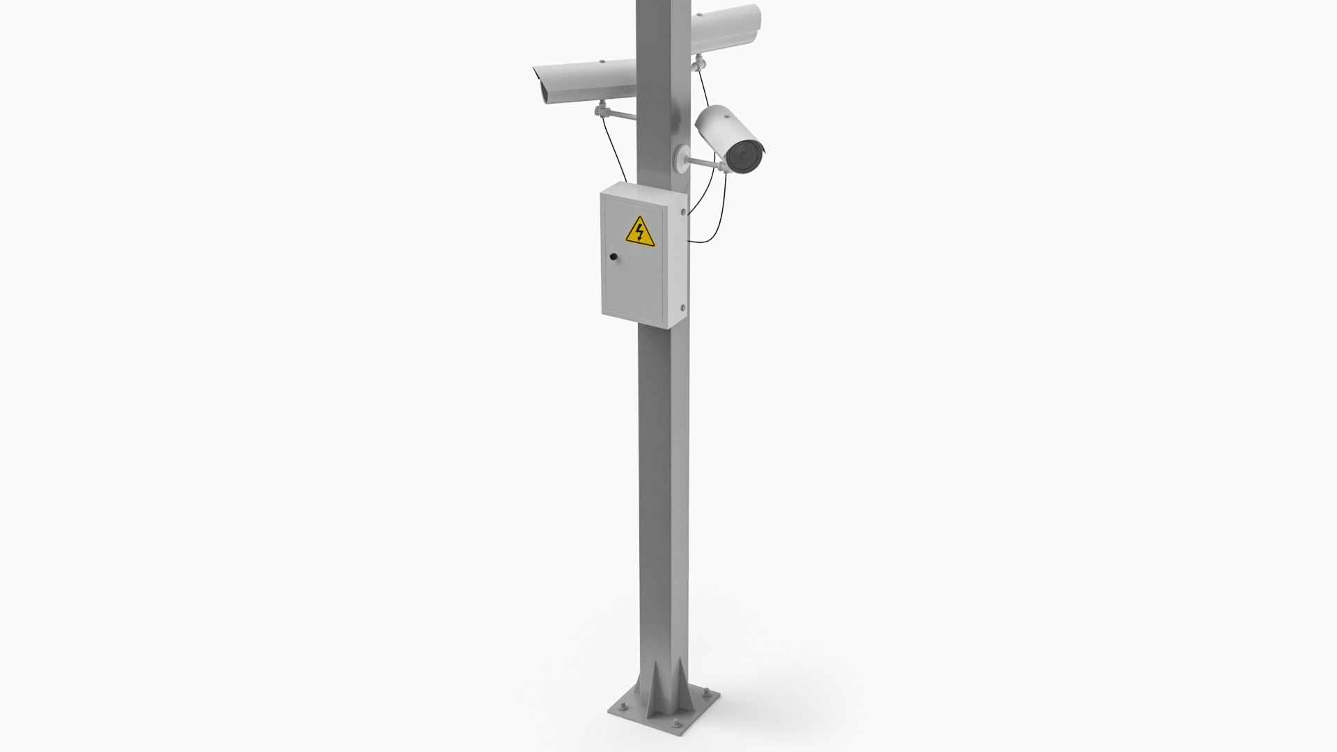 3D Security Cameras Pole Model - TurboSquid 2041467