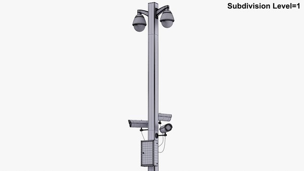 modelo 3d Poste de cámaras de seguridad - TurboSquid 2041467