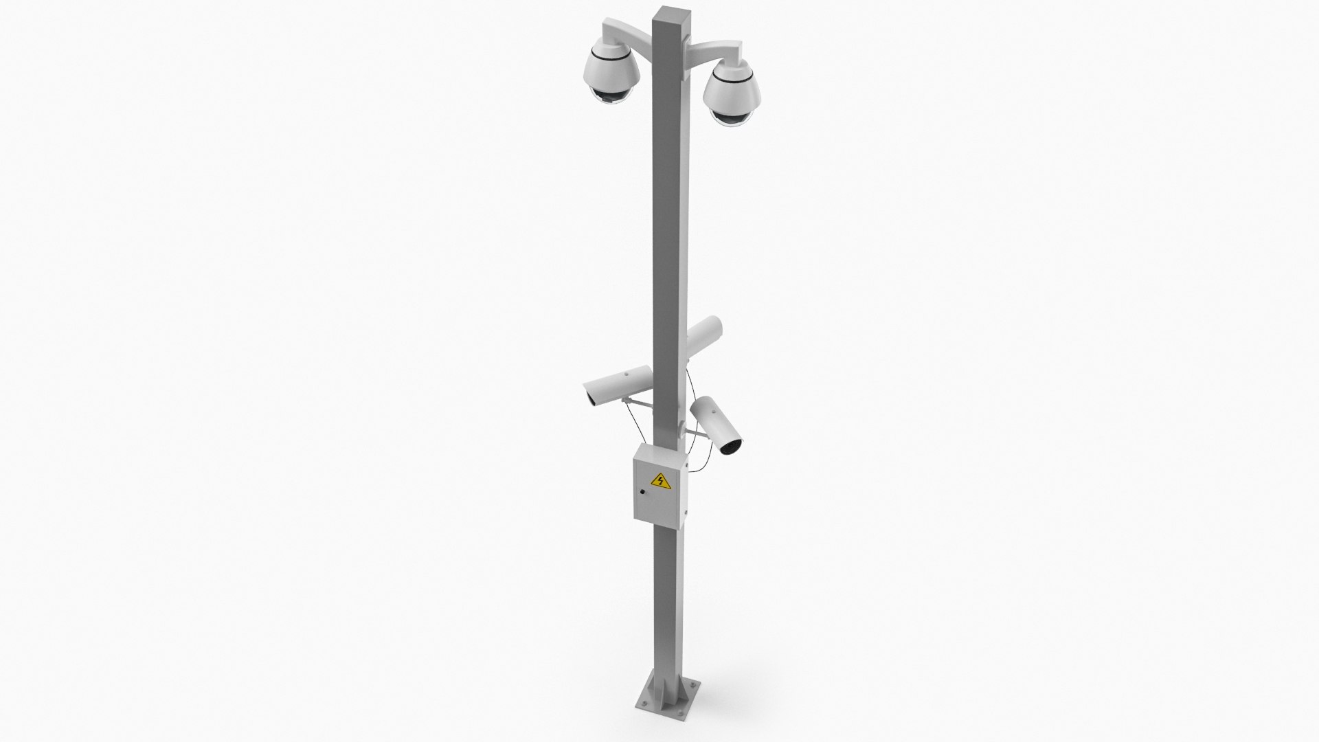 3D Security Cameras Pole Model - TurboSquid 2041467
