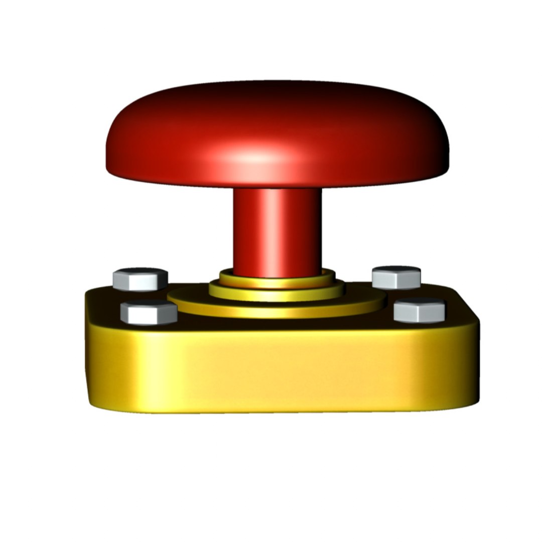 Red Button 3d C4d