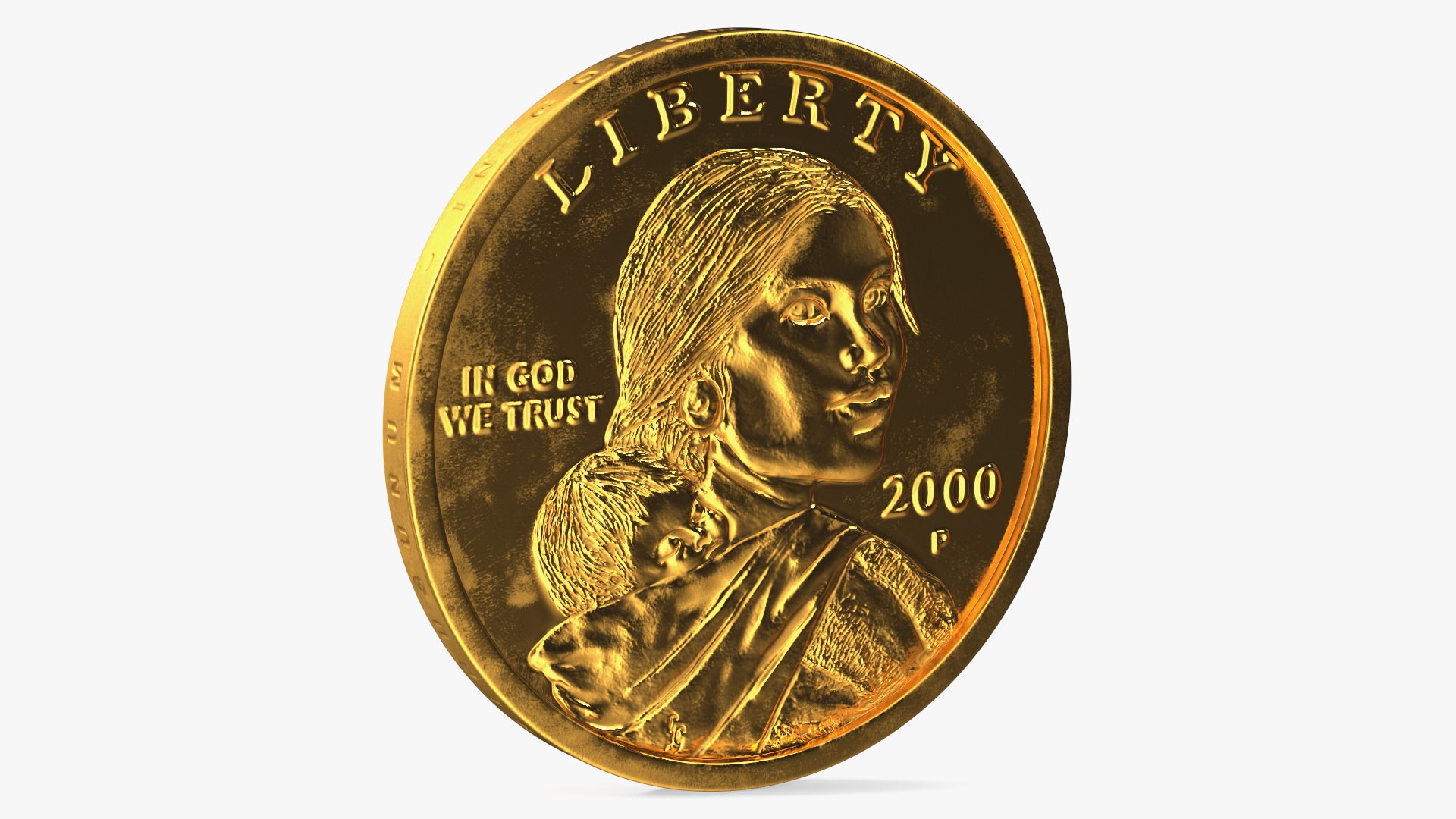 Sacagawea Golden Dollar 3D model - TurboSquid 2141589