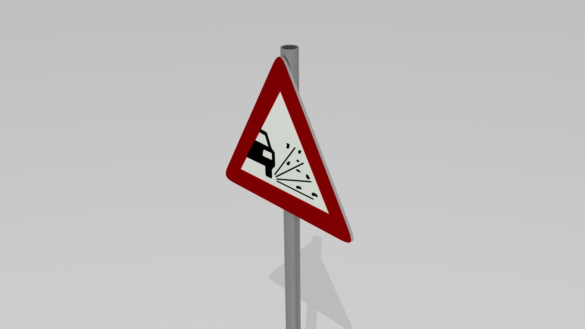 loose gravel warning sign obj