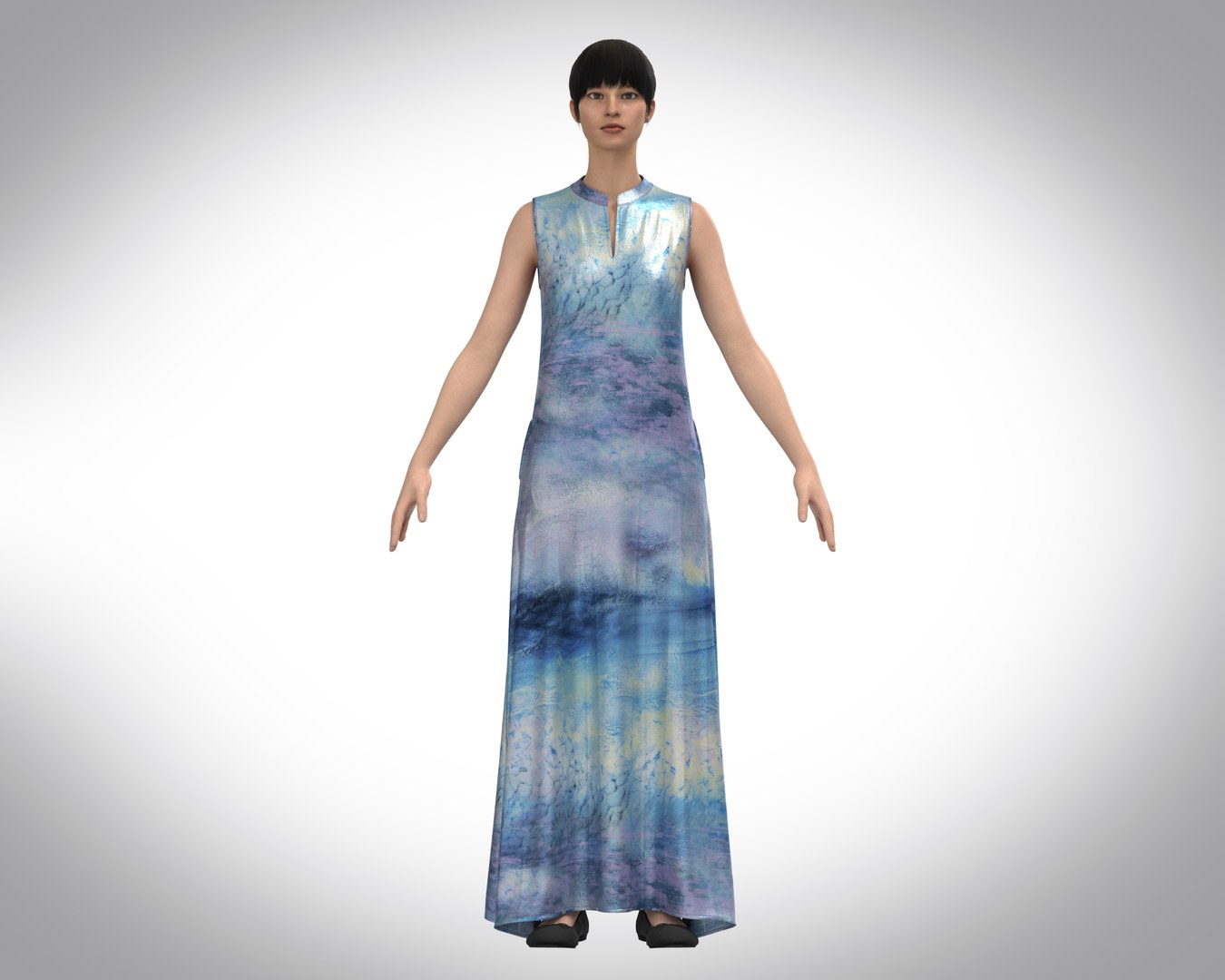 3D Girls Blue Dress - TurboSquid 2050255