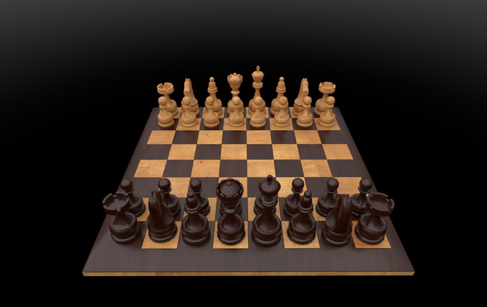 3D Chess Board Set Complete - TurboSquid 1546749
