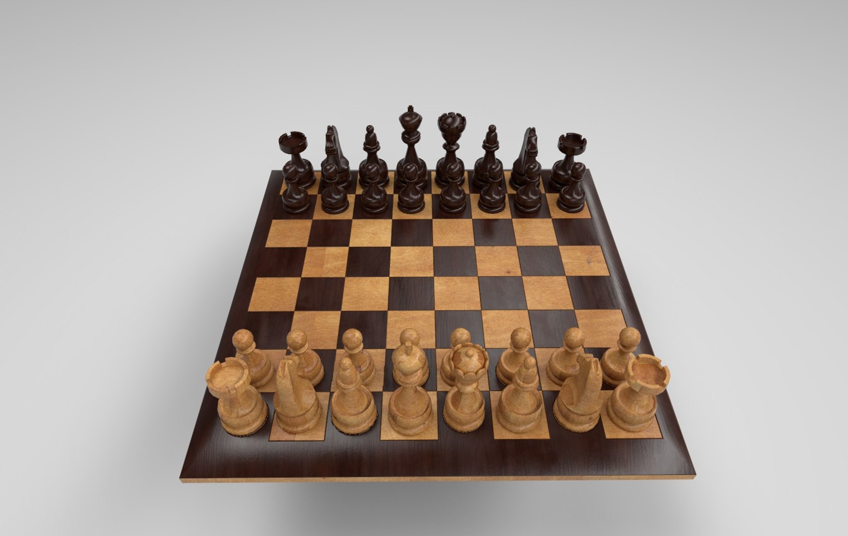 3D Chess Board Set Complete - TurboSquid 1546749