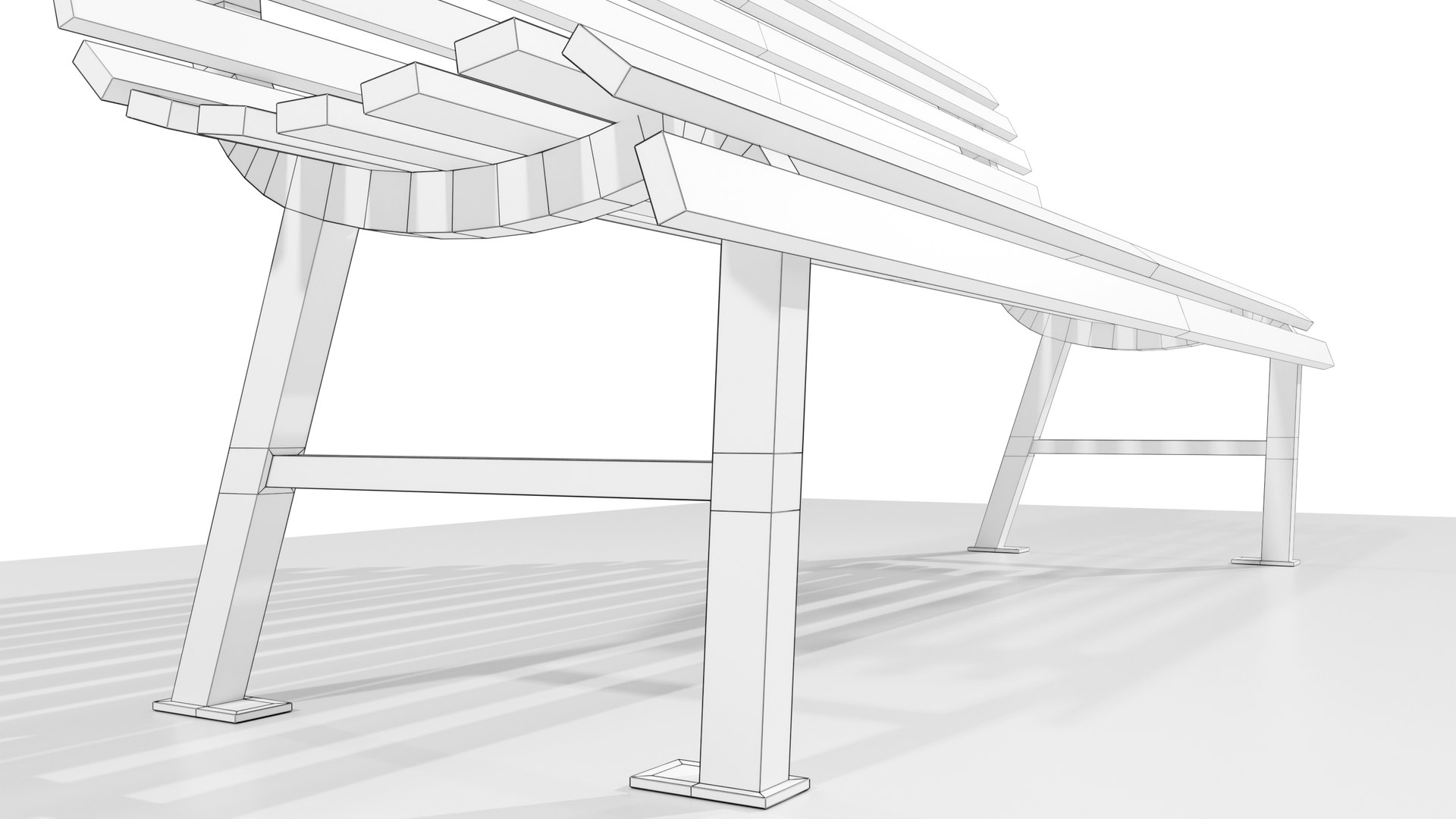 3D Metal Bench Model - TurboSquid 1985336