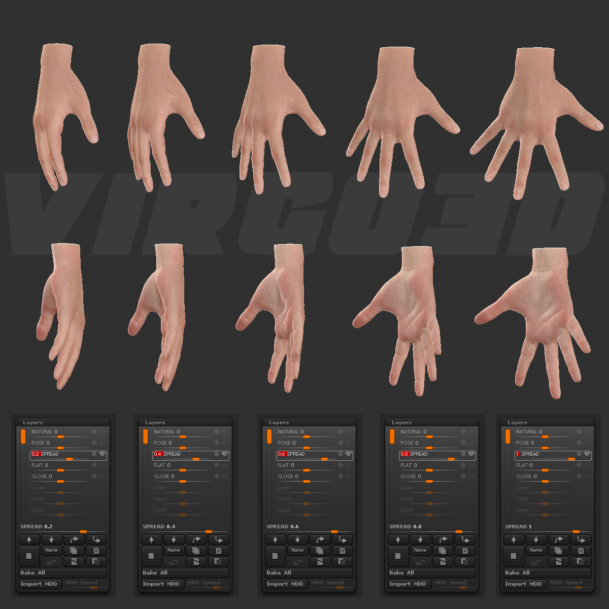 basic hand rigged 3d max