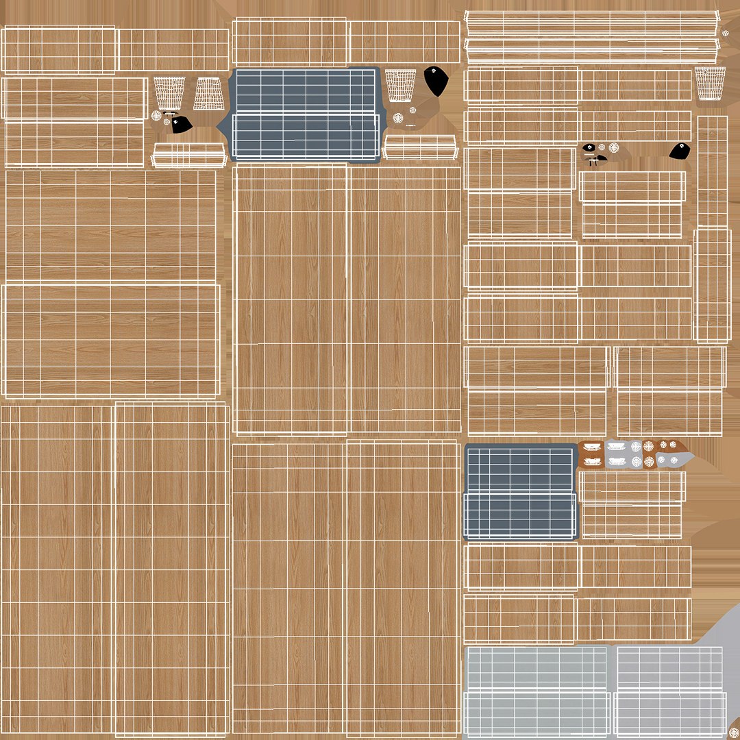 4 Drawer Sideboard Brown Irvine 3D Model - TurboSquid 2212727