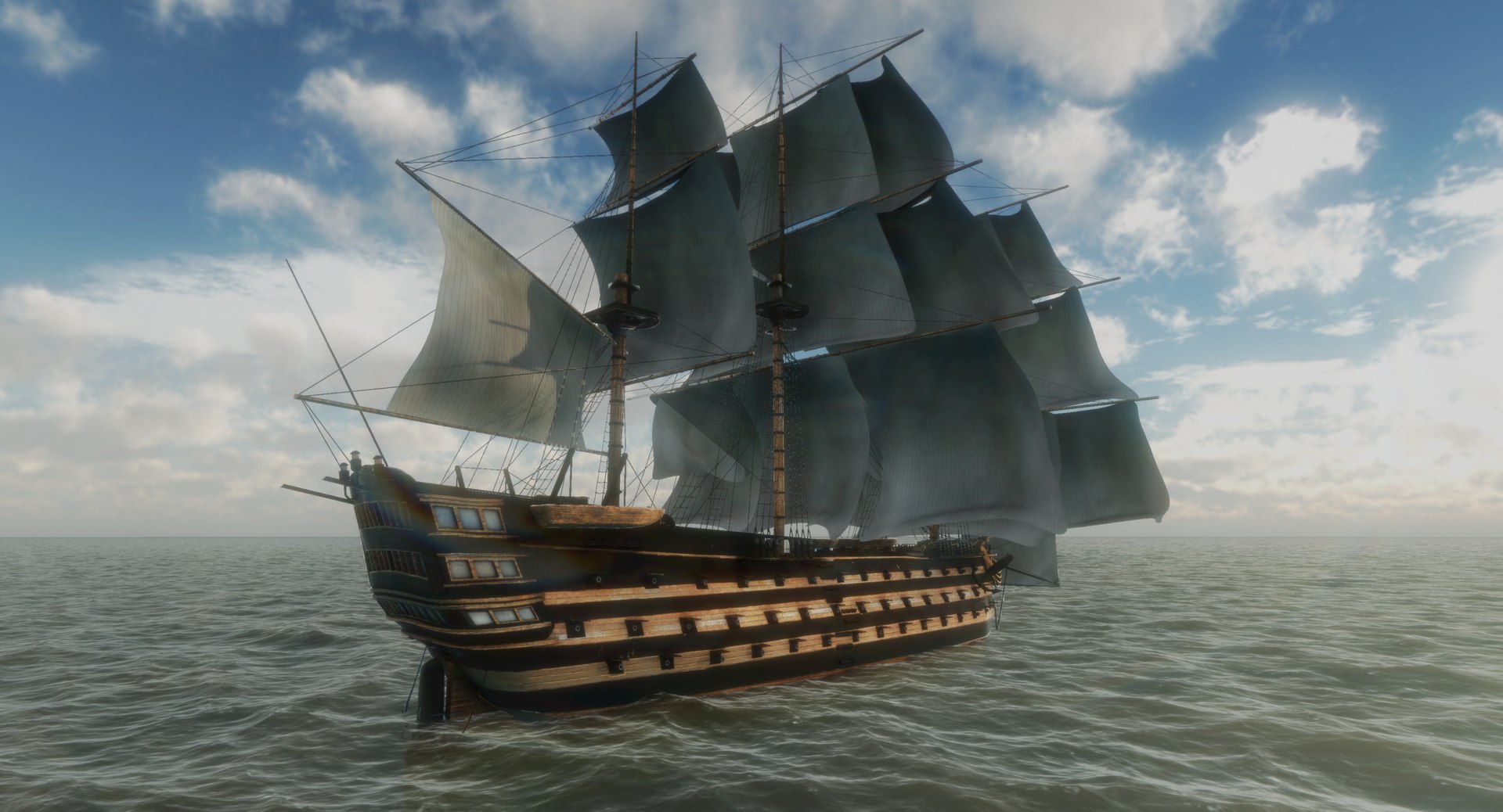 3d Model Of Advanced Ship Line