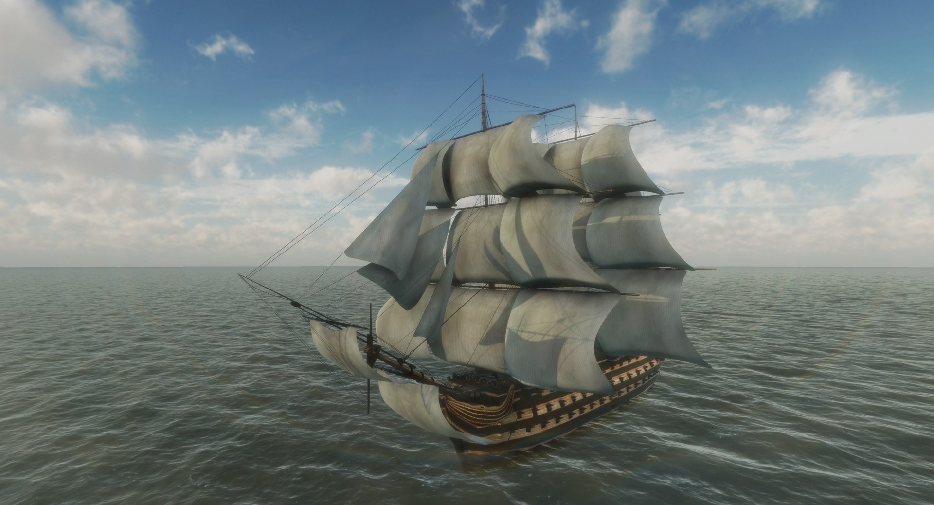 3d Model Of Advanced Ship Line