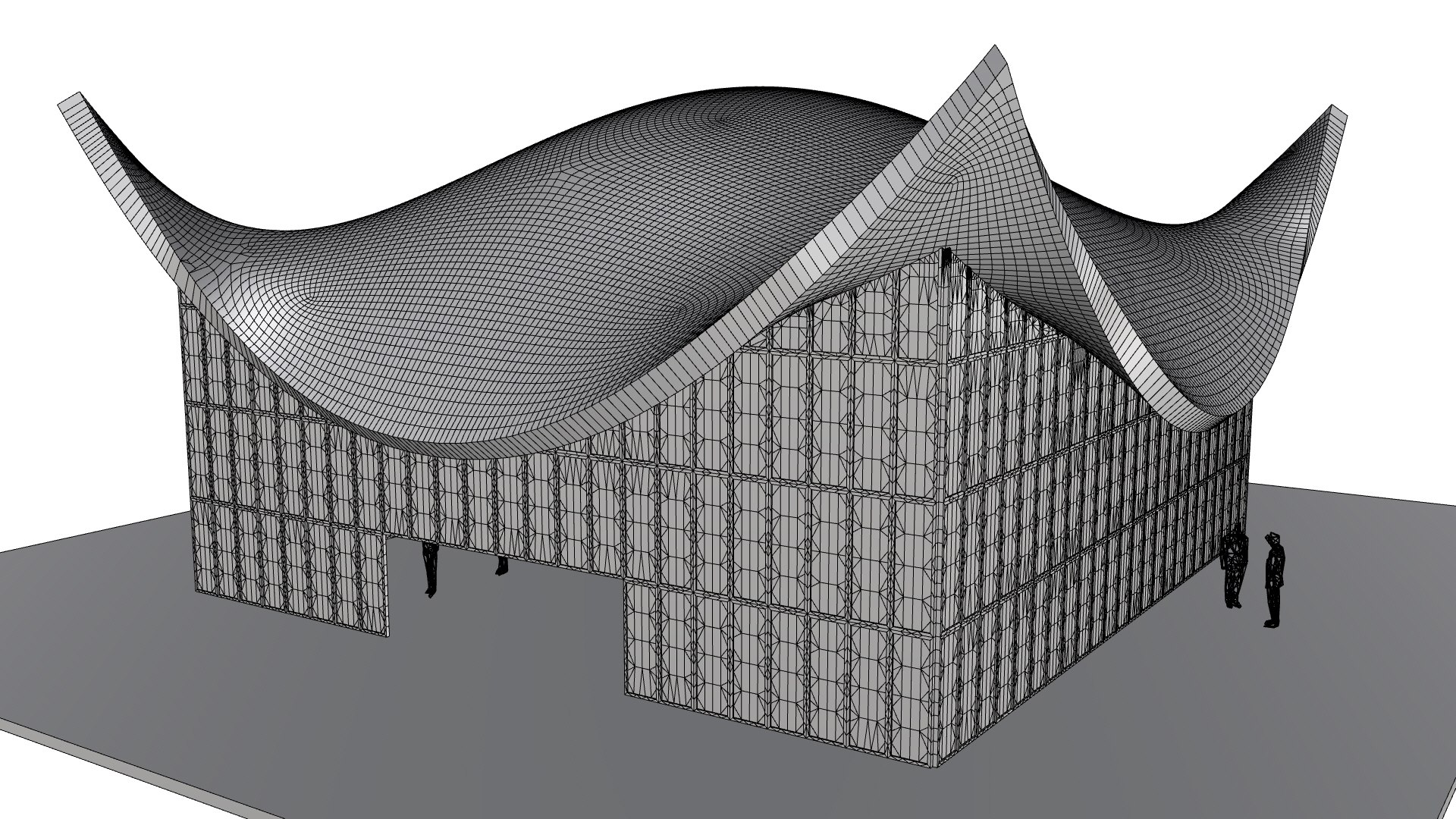 3D Wavy Roof Pavilion 01 Model - TurboSquid 2198060
