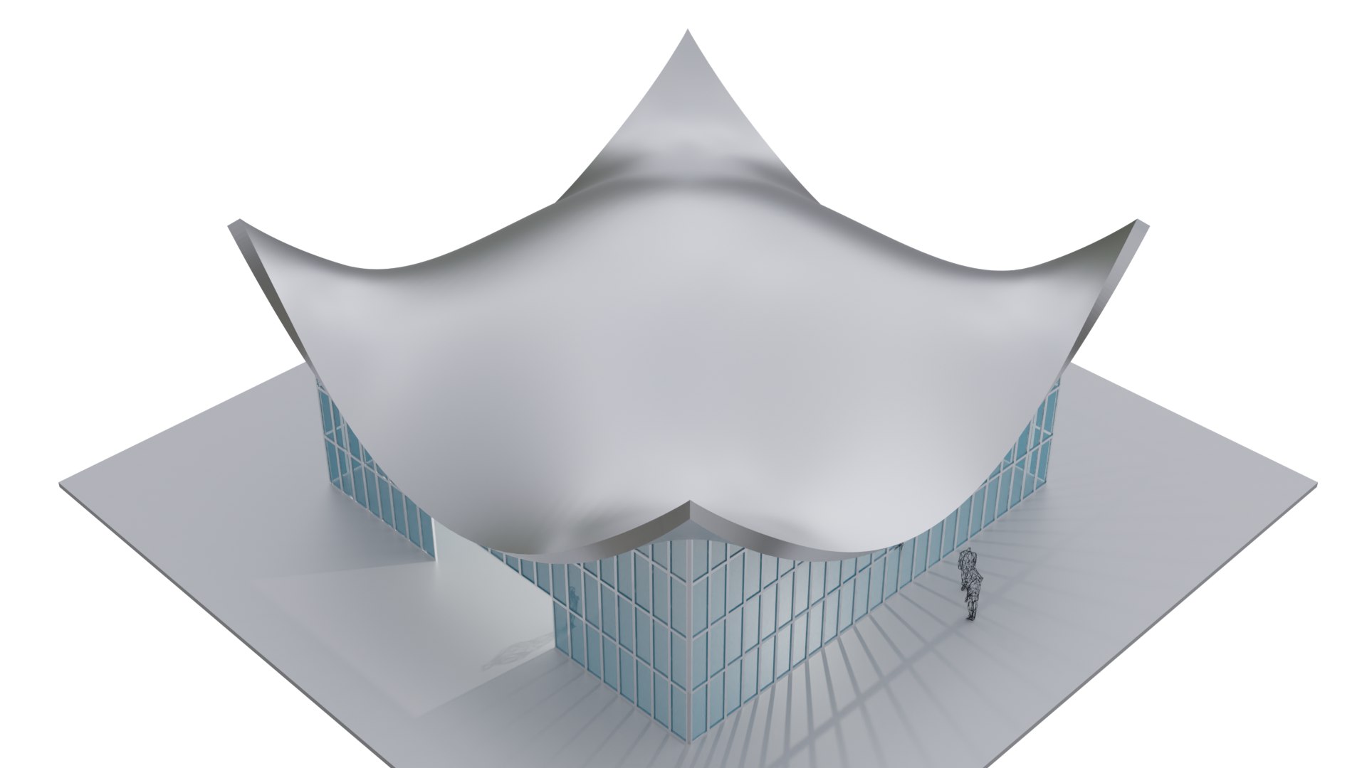 3D Wavy Roof Pavilion 01 Model - TurboSquid 2198060