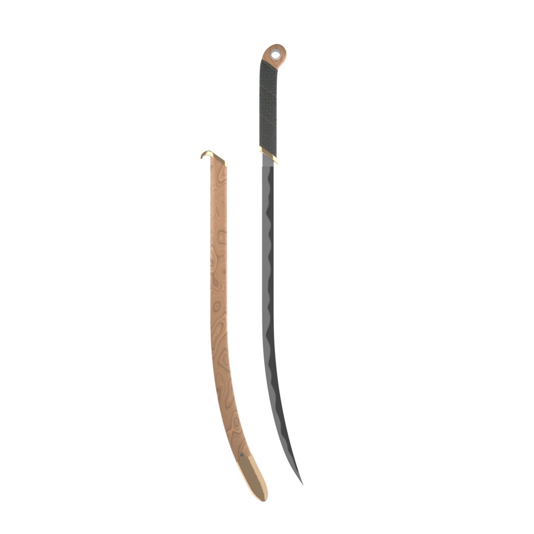 Medieval Dragon Skin Leather Sword With Arabic And Katana Style Model ...