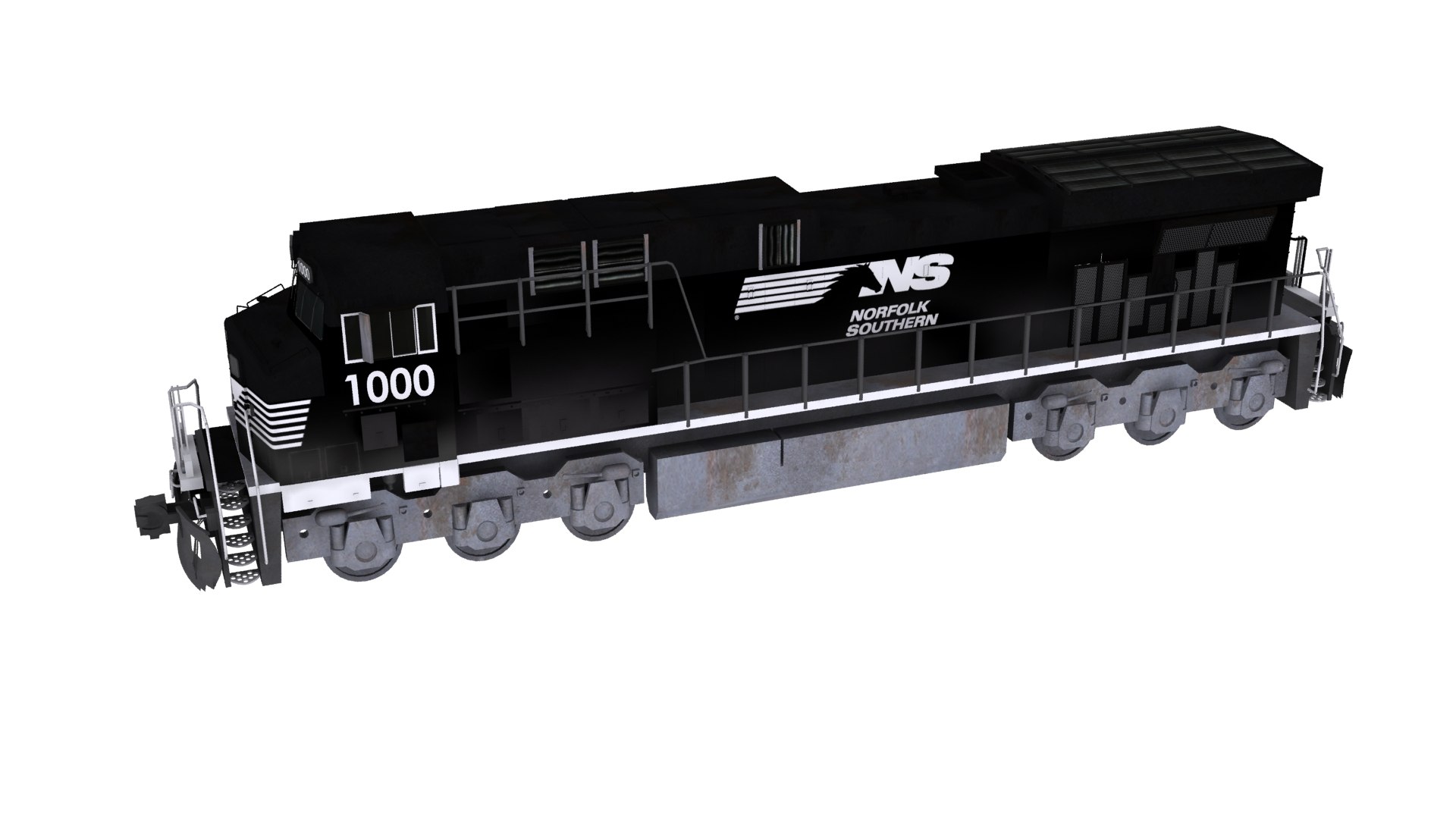 3D Model Norfolk Southern EMD GE Locomotives With Cargo Carriages - TurboSquid 2112394