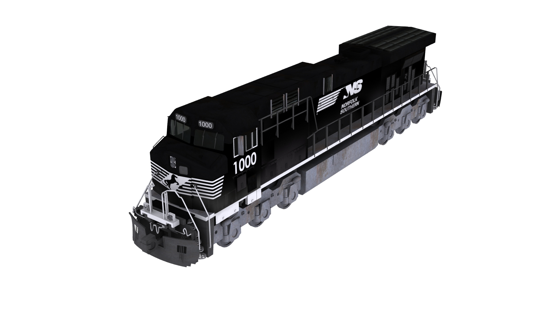3D Model Norfolk Southern EMD GE Locomotives With Cargo Carriages - TurboSquid 2112394